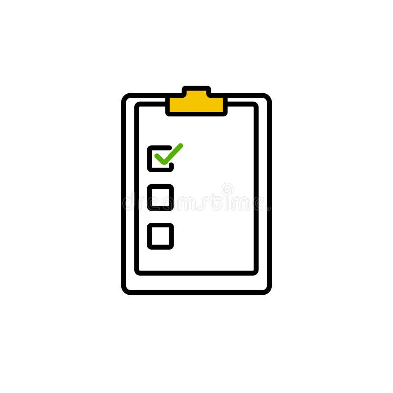 Simple Clipboard with Checkboxes Highlighted with a Green Check Mark ...