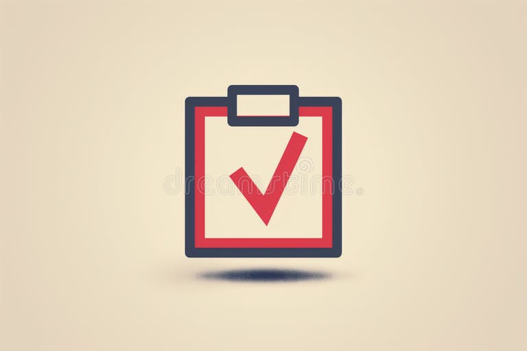 Simple Clipboard Icon with Check Mark Stock Illustration - Illustration ...