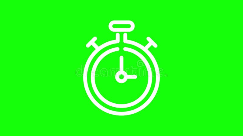 Simple Clock Seamless Loop Animation on Green Screen Minutes and Hours ...
