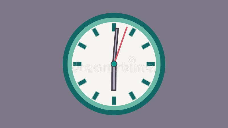 A Simple Clock Animation Shows the Movement of the Hour, Minute and ...