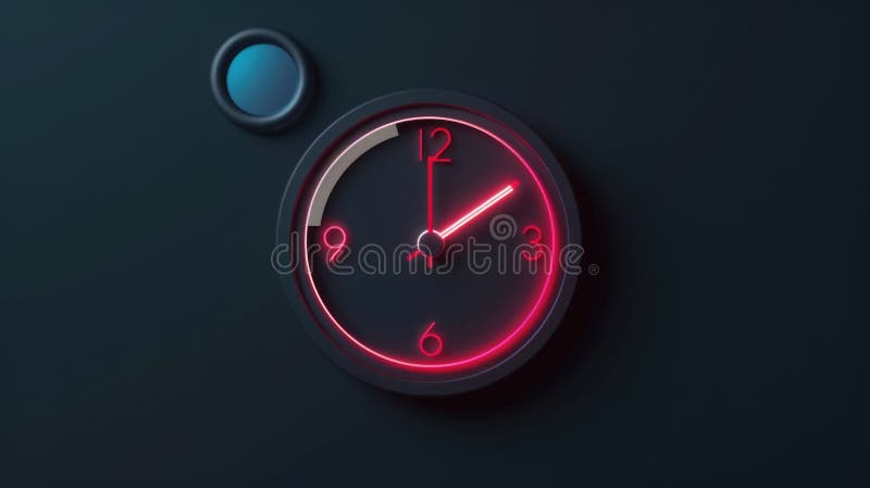A Simple Clock with a Bright Red Indicator Stock Photo - Image of alarm ...