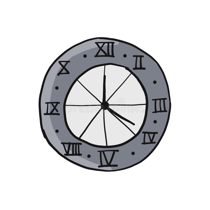 Simple Clock Design. Art Icon Isolated on White Stock Vector ...