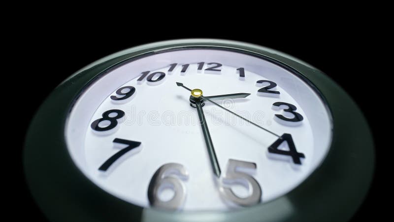 Simple Clock Dial Close-up. Table Business Timer. Wide Lens View To the ...