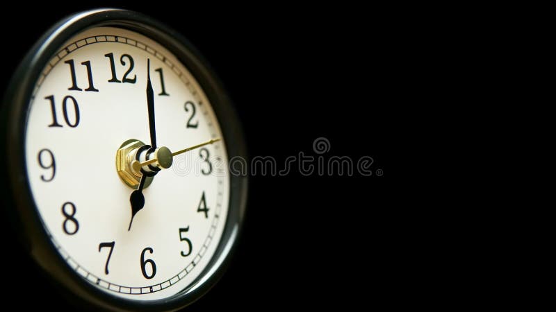 Simple Clock Dial Close-up. Table Business Timer. Wide Lens View To the ...