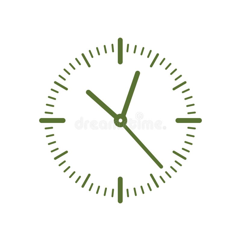 Simple Clock Face Icon stock vector. Illustration of background - 212156132