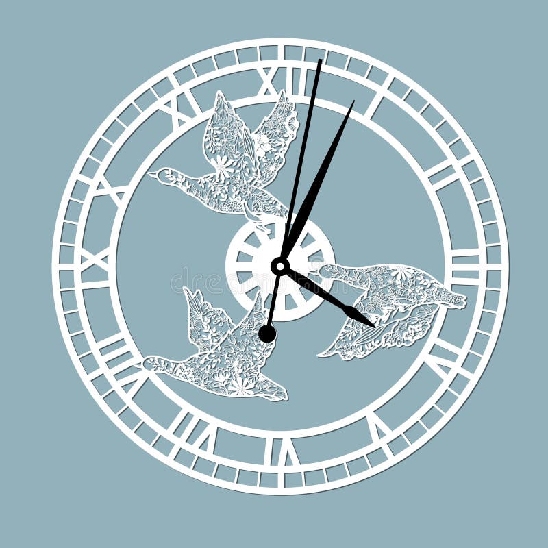 Simple Clock Face with Roman Numerals. Vector Template for Laser Cut ...