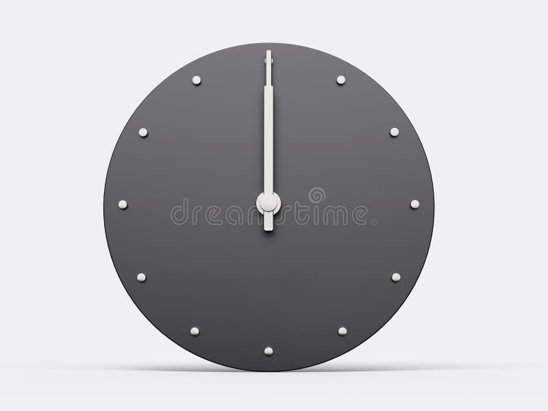 Simple Clock Gray 12 O Clock O Clock. Modern Minimal Clock. 3D ...