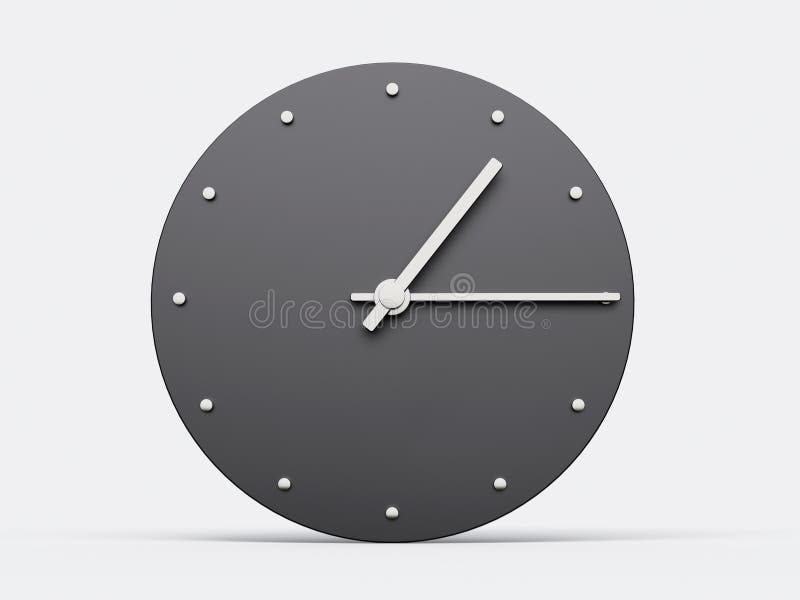 Simple Clock Gray 1:15 O Clock or One Fifteen Clock Modern Minimal ...