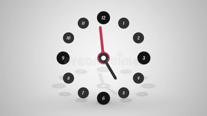 Simple Clock Face Illustration with Hands Moving at Medium Speed Set on ...