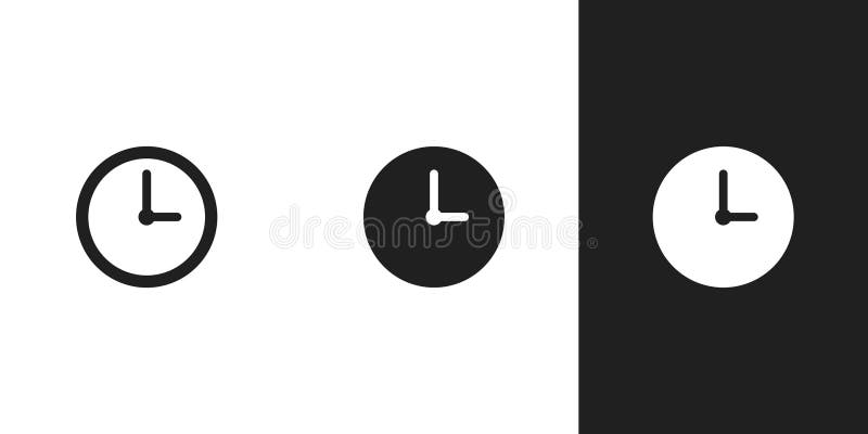 Simple Clock Icon in 3 Form. Stock Vector - Illustration of symbol ...