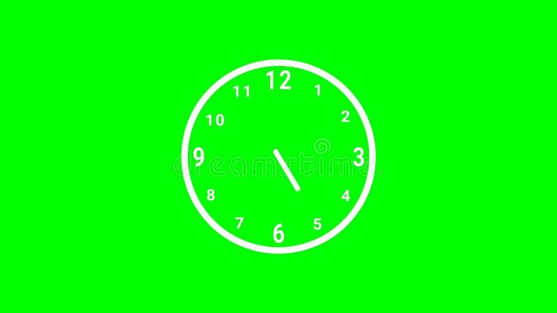 Simple Clock Face Illustration with Hands Moving at Medium Speed Set on ...