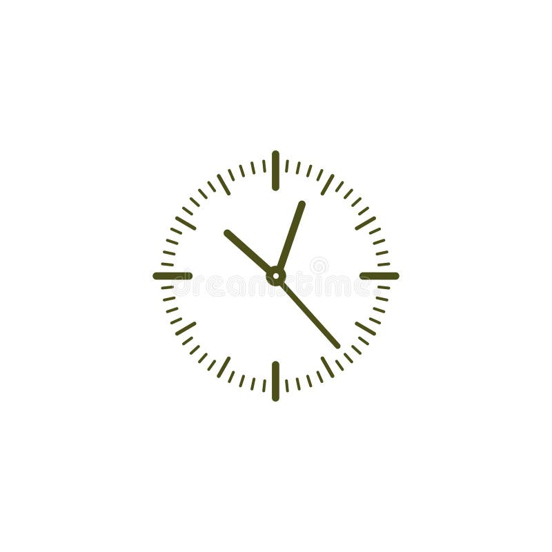 Simple Clock Icon stock illustration. Illustration of clock - 207682839