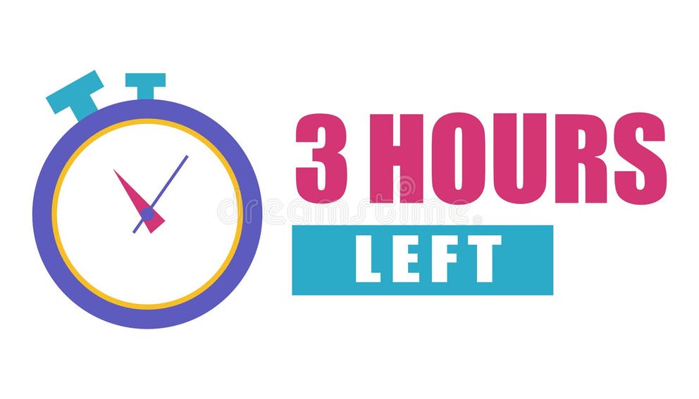 Simple Clock Icon. Time Three Hours. Reminder Countdown Shape. Vector ...