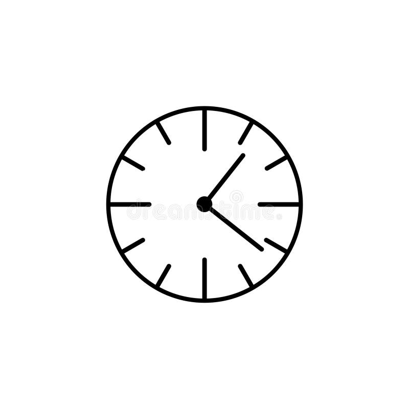 Simple Clock Icon in Trendy Flat Style Isolated on White Background ...