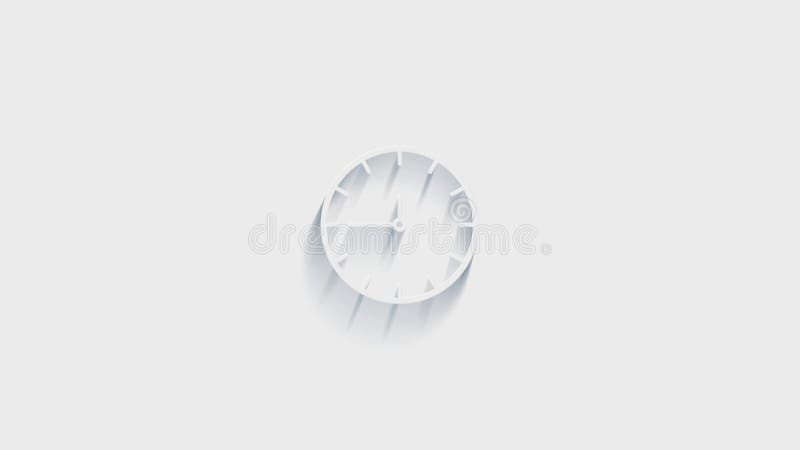 Simple Clock Icon. White Icon with Shadow on Transparent Background ...