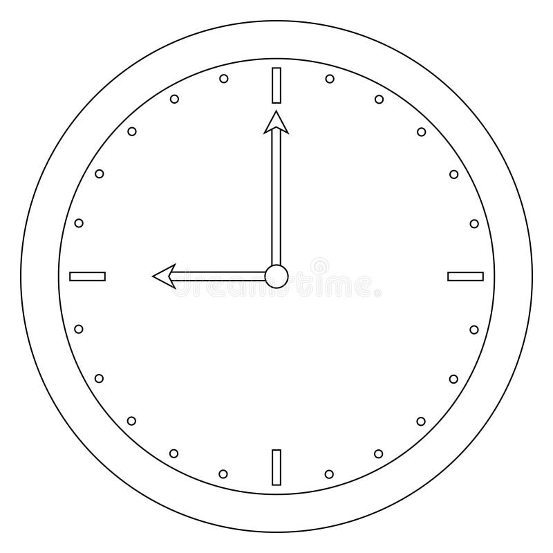 Clock Coloring Page for Back To School Stock Illustration ...