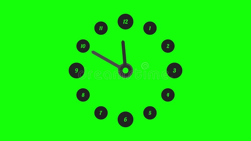 Simple Clock Face Illustration with Hands Moving at Medium Speed Set on ...