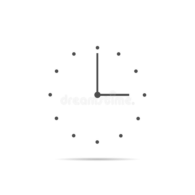 Simple Clock Vector Icon Isolated Stock Vector - Illustration of ...
