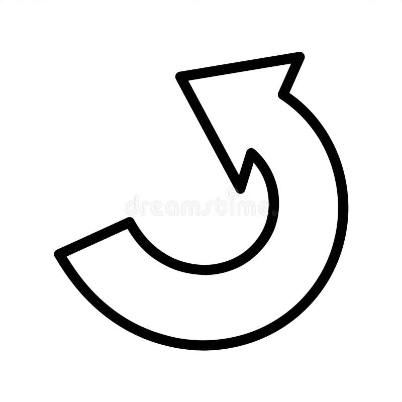 Simple Clockwise Rotation Arrow Making a Full Turn, Isolated on White ...