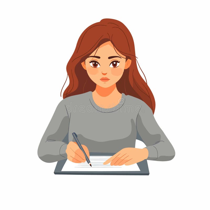 Simple a Close-up of a Student Taking a Test with Focused Expression ...