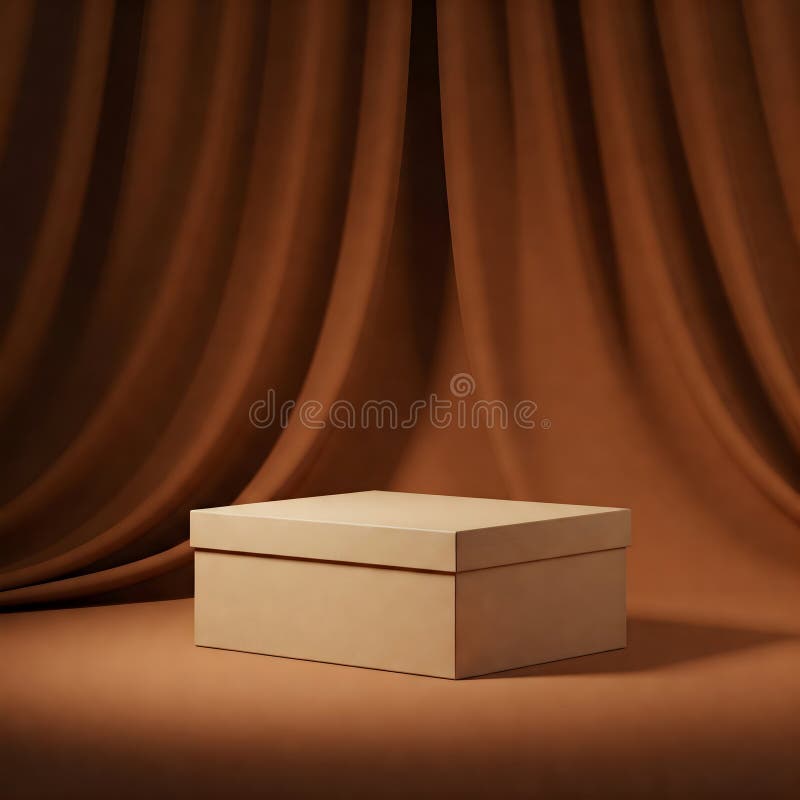 Simple Closed Brown Cardboard Box on a Matching Brown Surface with ...