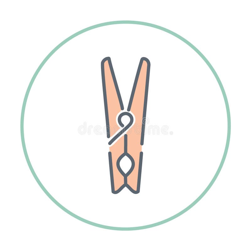 Simple Clothes Peg Clip Icon. a Basic, Minimalist Design of a Wooden Clothespin, Perfect for ...