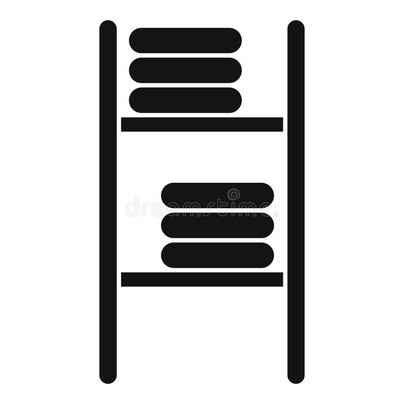 Simple Clothes Rail Icon Showing Folded Clothes Stock Illustration ...