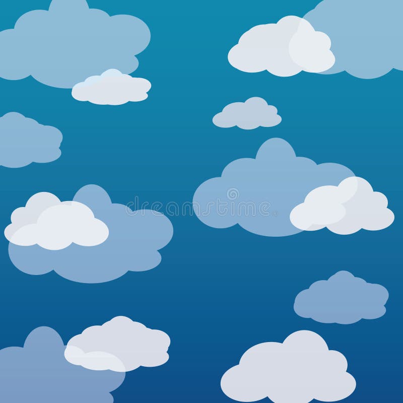 Simple Cloud Cartoon Vector Background Stock Vector - Illustration of ...