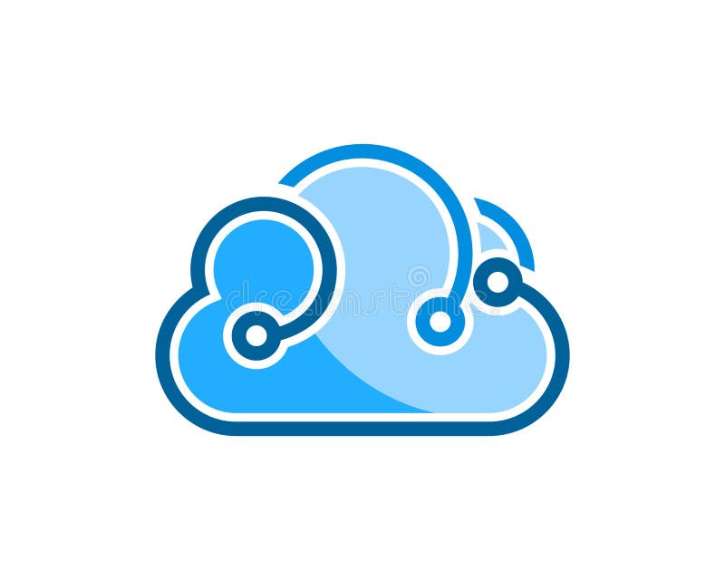 Simple Cloud with Circuit Technology Stock Illustration - Illustration ...