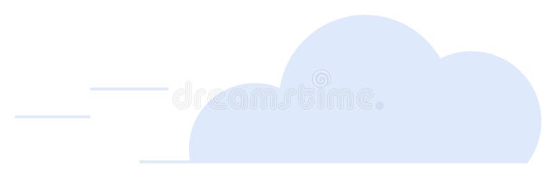 Simple Cloud with Horizontal Lines Indicating Wind, Minimalist Design ...
