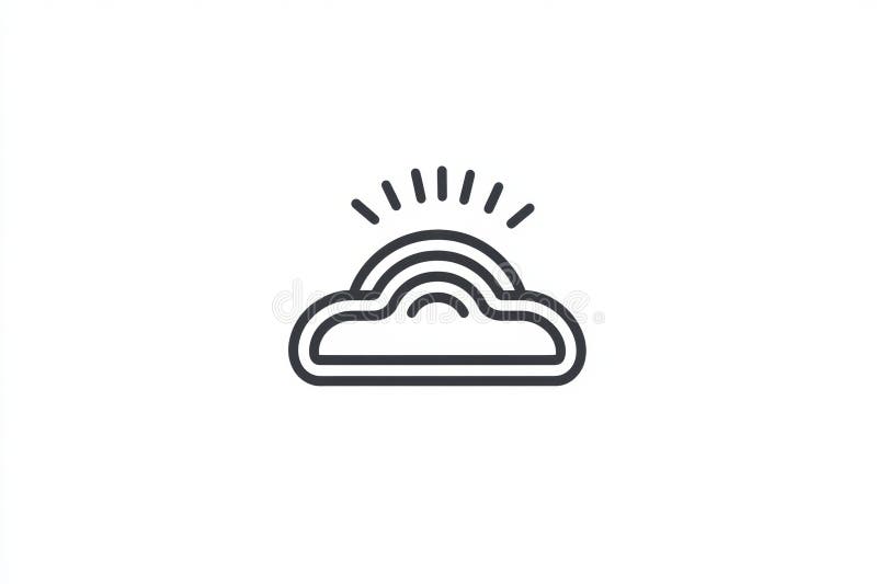 A Simple Cloud Icon Featuring Sun Rays Emanating from Above ...