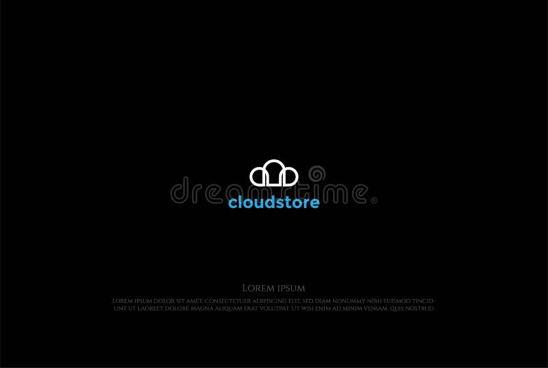 Simple Cloud Line Outline for Storage Technology Logo Design Vector ...
