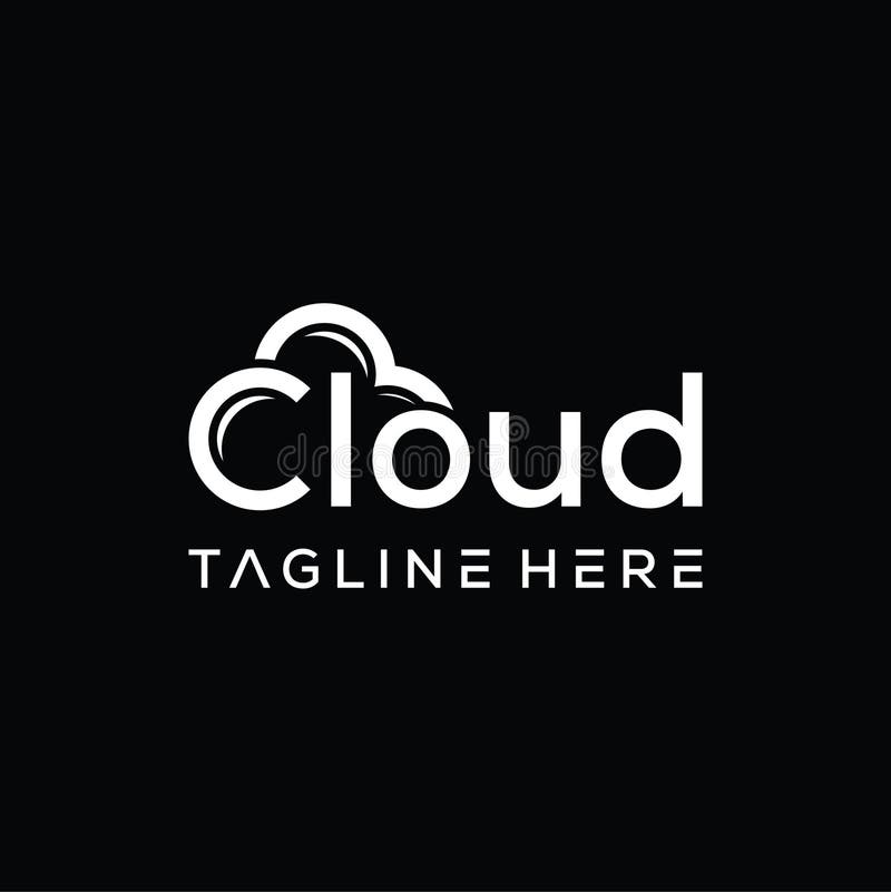 Simple Cloud Logo Word Mark Symbol Storage Database Server Logo Design. Stock Illustration ...