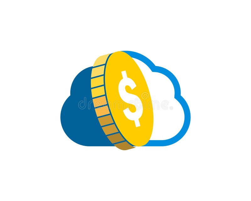 Simple Cloud with Money Coin Inside Stock Vector - Illustration of ...
