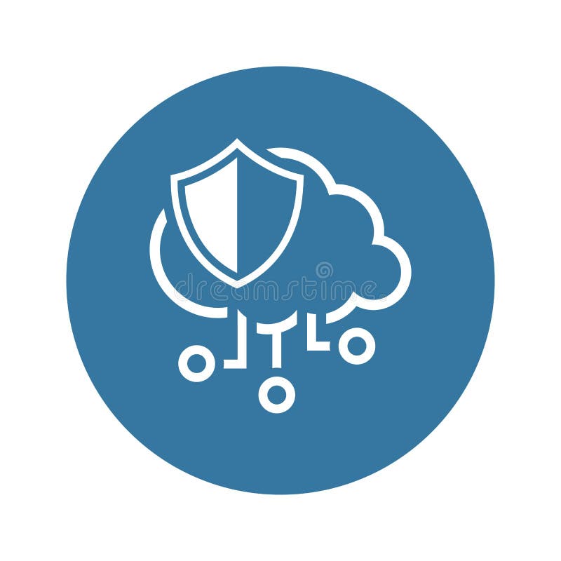 Simple Cloud Protection Vector Icon Stock Vector - Illustration of ...