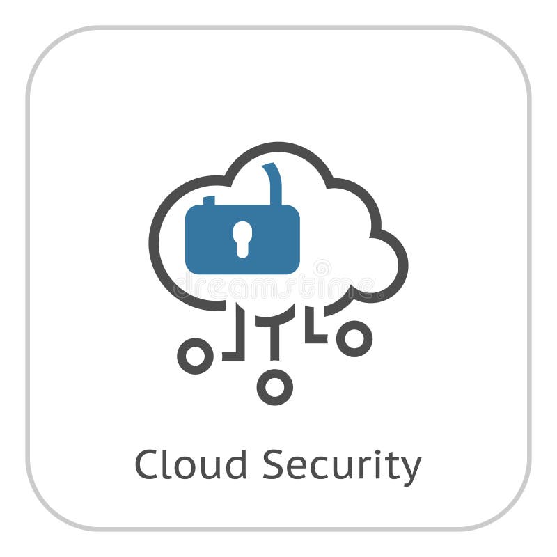 Simple Cloud Security Vector Line Icon Stock Illustration ...