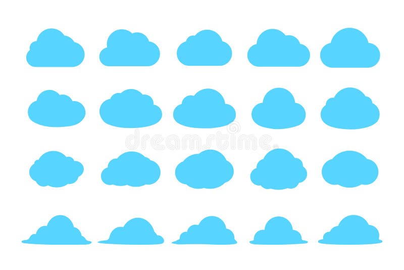 Simple Cloud Set Design Vector Isolated on Background Stock Vector ...