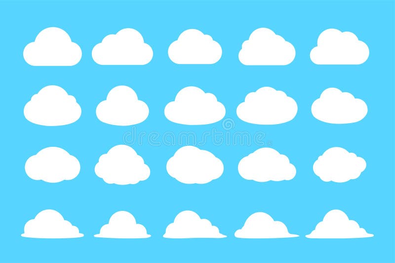 Simple Cloud Set Design Vector Isolated on Background Stock Vector ...