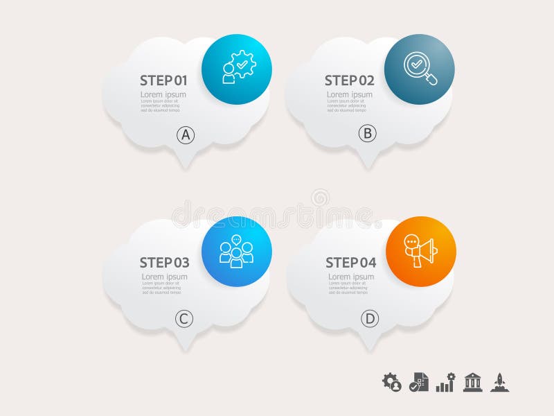 Set of Simple Infographics Timeline Business Workflow Report Background ...