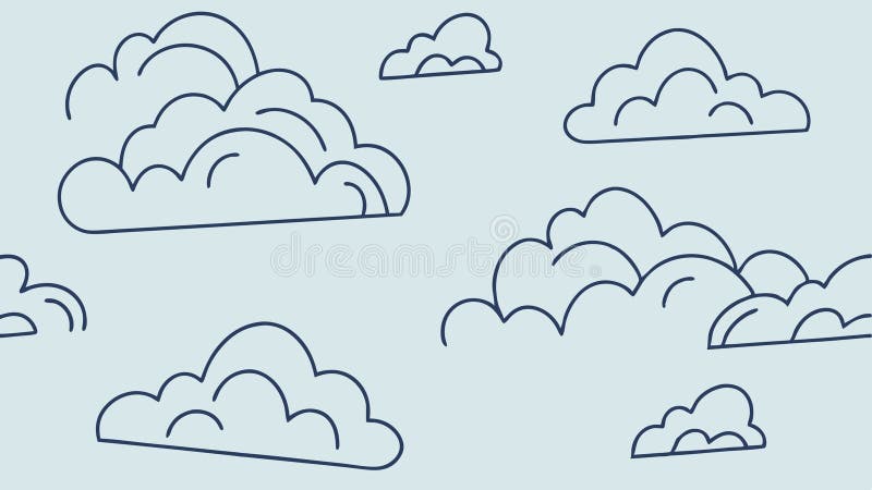 Simple Cloud Shapes Pattern Vector Illustration, Sky and Weather Design ...