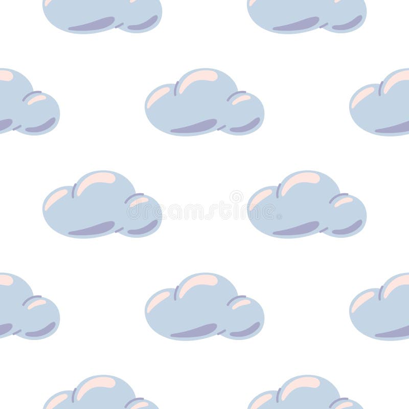 Simple Clouds Seamless Pattern. Primitive Art Stock Vector ...