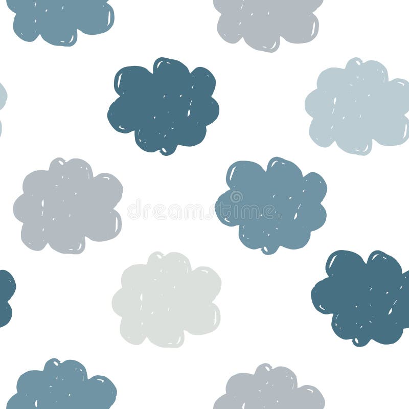 Simple Clouds Seamless Pattern. Weather Background Illustration. Stock ...