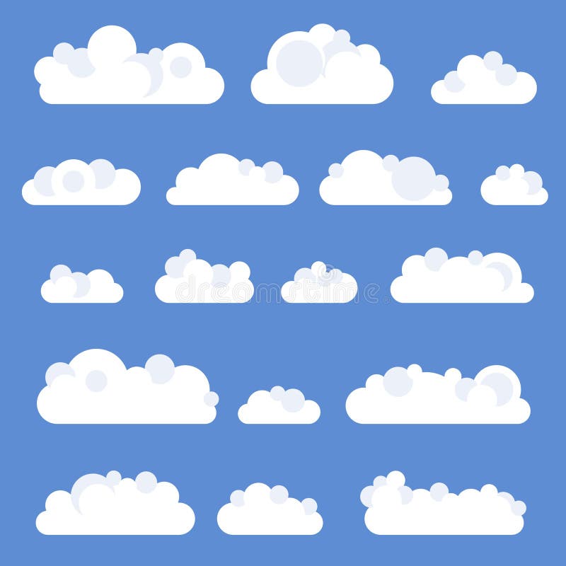 Simple clouds vector set stock vector. Illustration of cute - 193872626