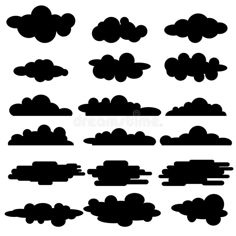 Simple Clouds Silhouette Clip Art Illustrations Vector Stock Vector ...