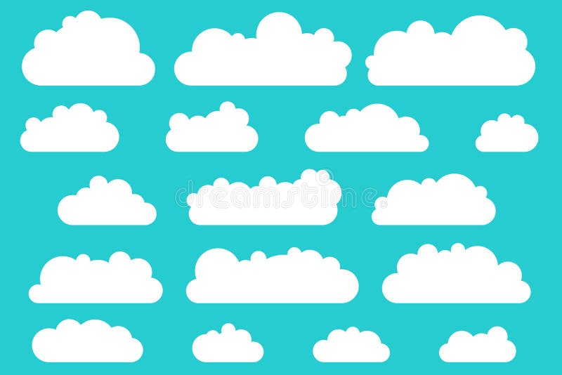 Simple clouds vector set stock vector. Illustration of cute - 193872626