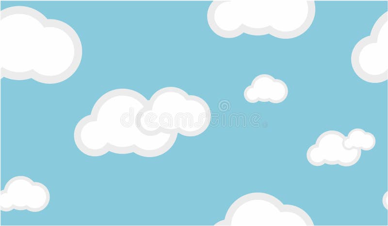 Simple Cloudy Sky Seamless Vector Pattern or Seamless Vector Background ...
