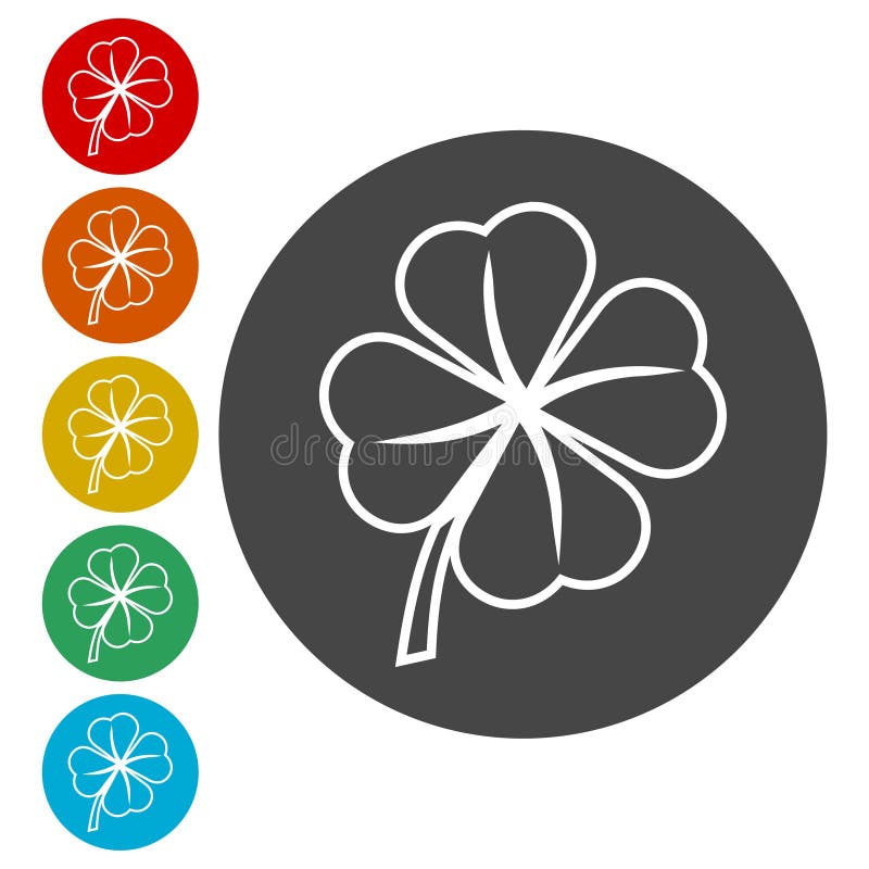 Simple Clover with Four Leaves Stock Vector - Illustration of luck ...