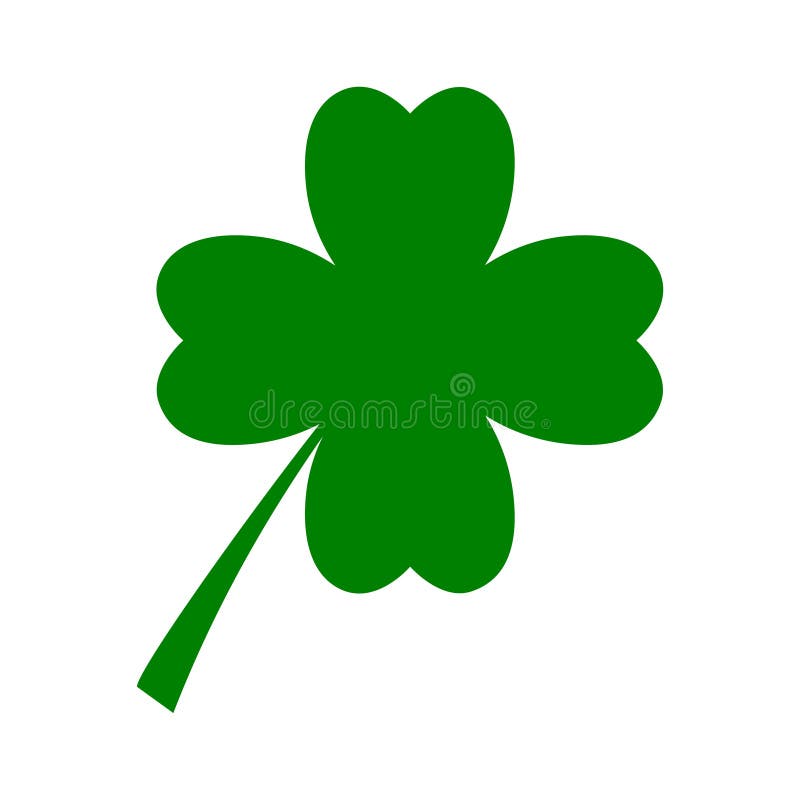 Simple Clover with Four Leaves Stock Illustration - Illustration of ...