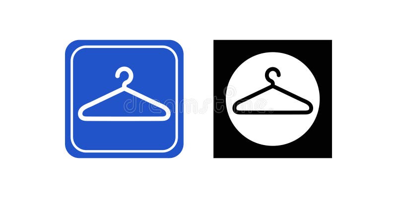 Simple Coat Hanger Sign in Blue and Black. Stock Illustration ...