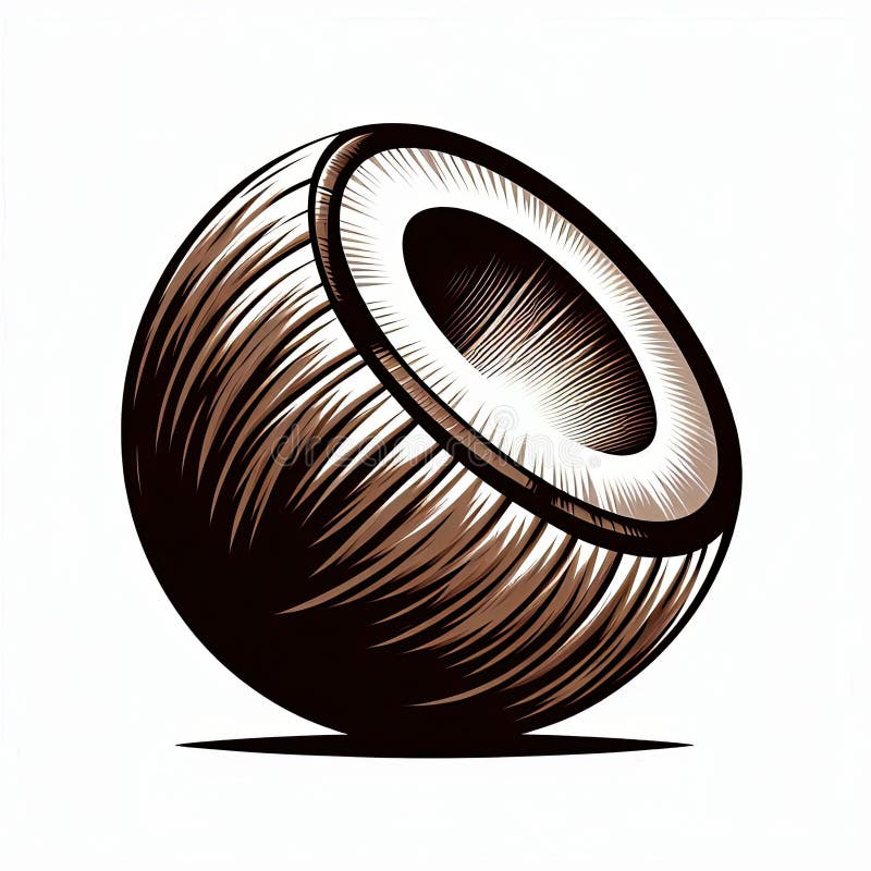 Simple Coconut Artwork stock illustration. Illustration of nutrition ...